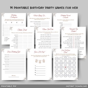 Birthday Games for Her Printable, Womens Birthday Party Games, Fun ...