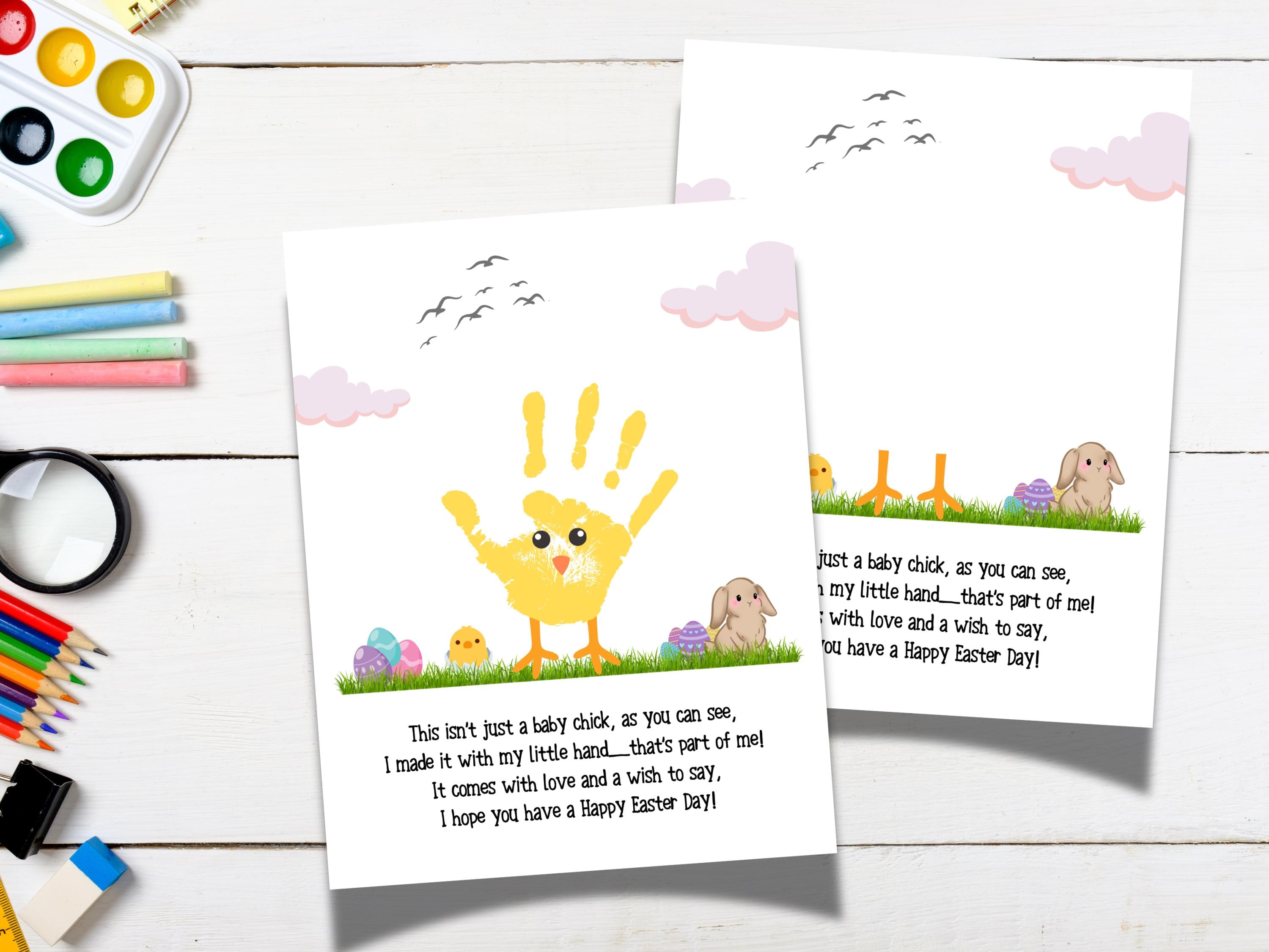 Baby Chick Happy Easter Poem Handprint Craft for Kids Printable, DIY ...