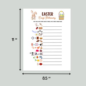 Easter Emoji Pictionary Printable, Easter Party Game for Kids, Easter ...