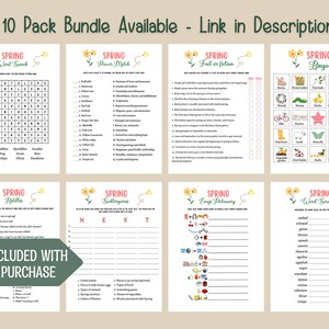 Spring Games Bundle Printable Spring Activities Adults & - Etsy