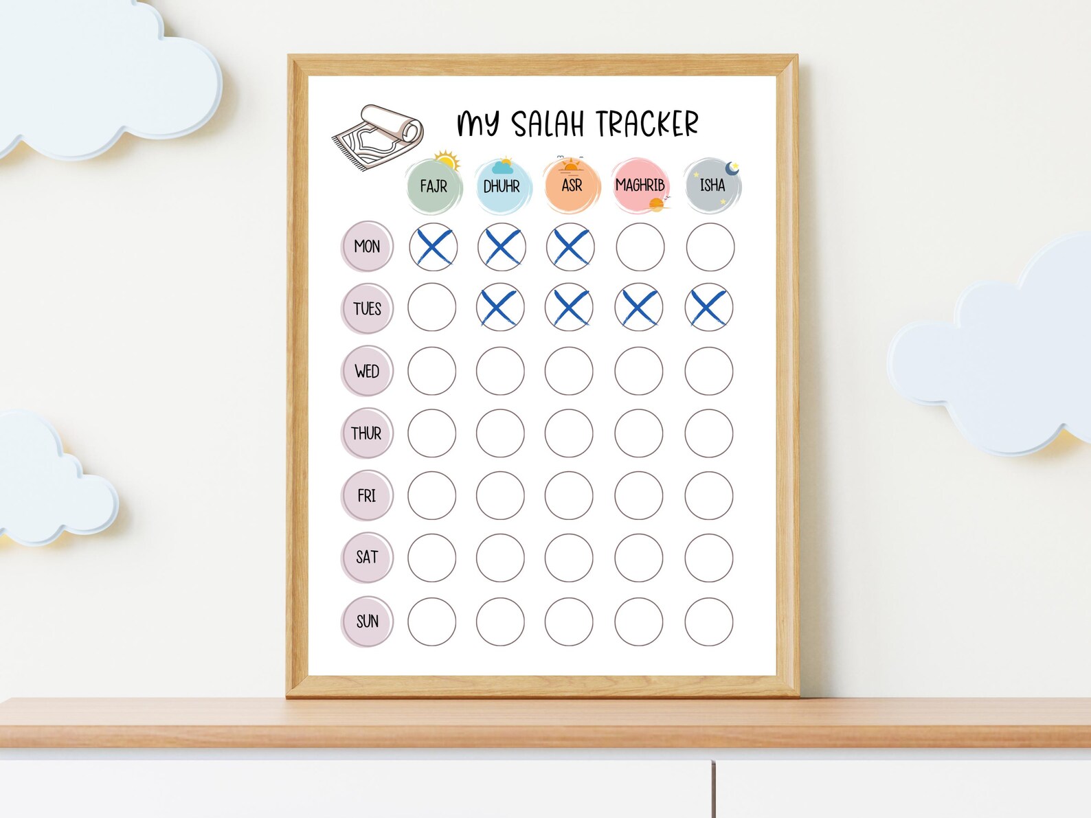Islamic Salah Weekly Tracker Printable for Kids, Muslim Children Daily ...
