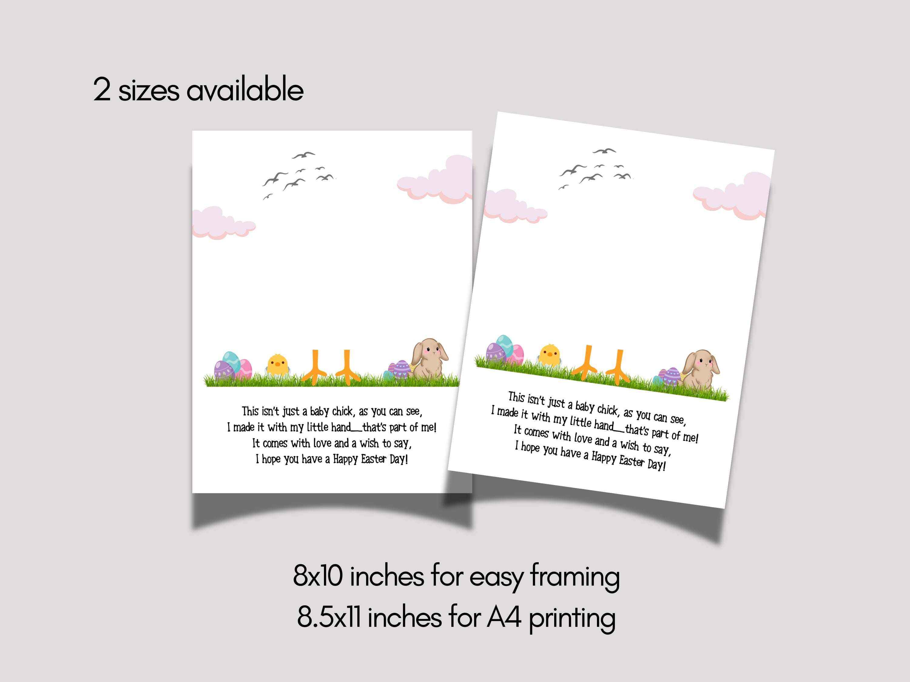 Baby Chick Happy Easter Poem Handprint Craft for Kids Printable, DIY ...
