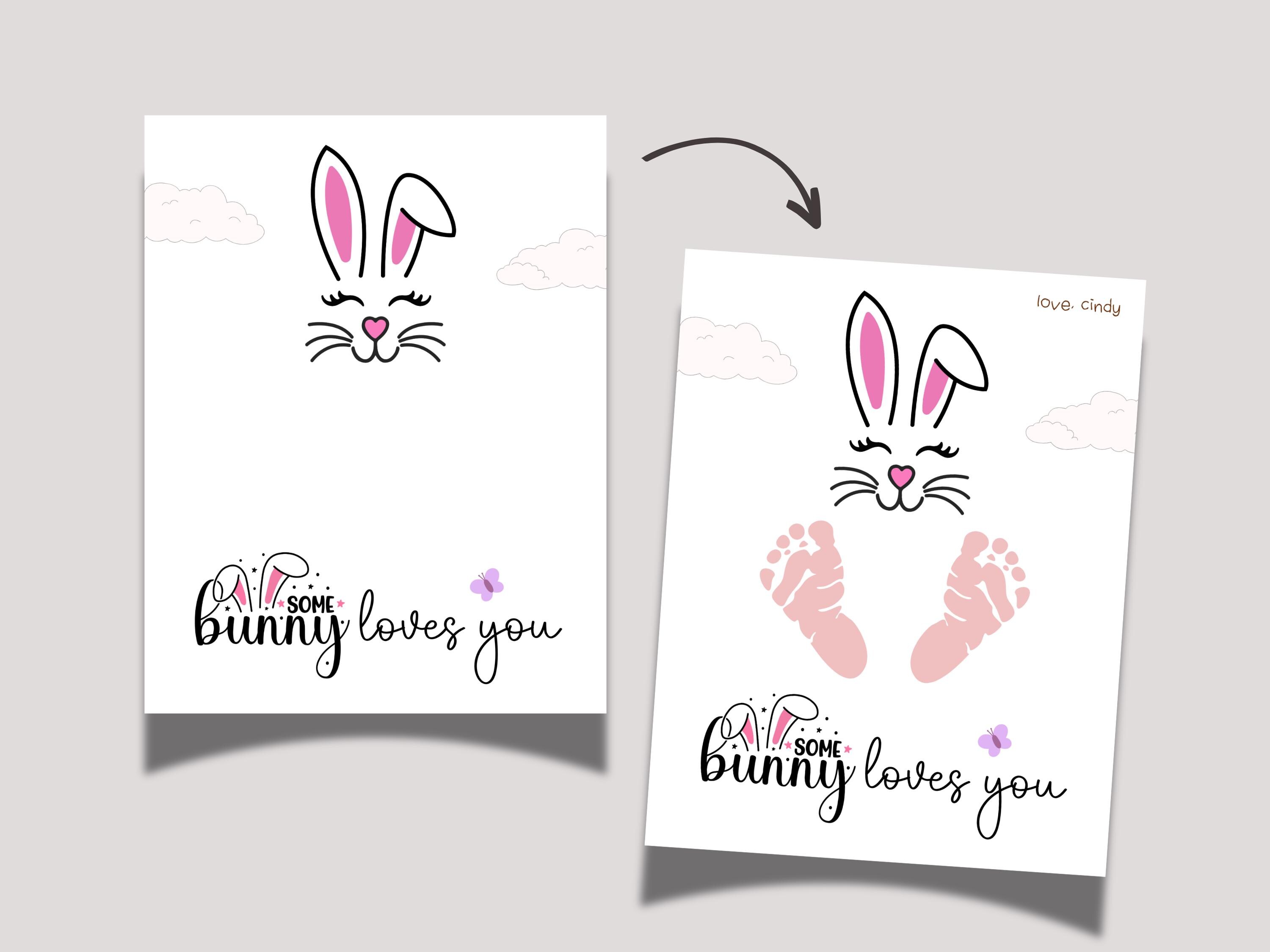 Easter Footprint Craft for Kids Printable, DIY Handprint Art Keepsake ...