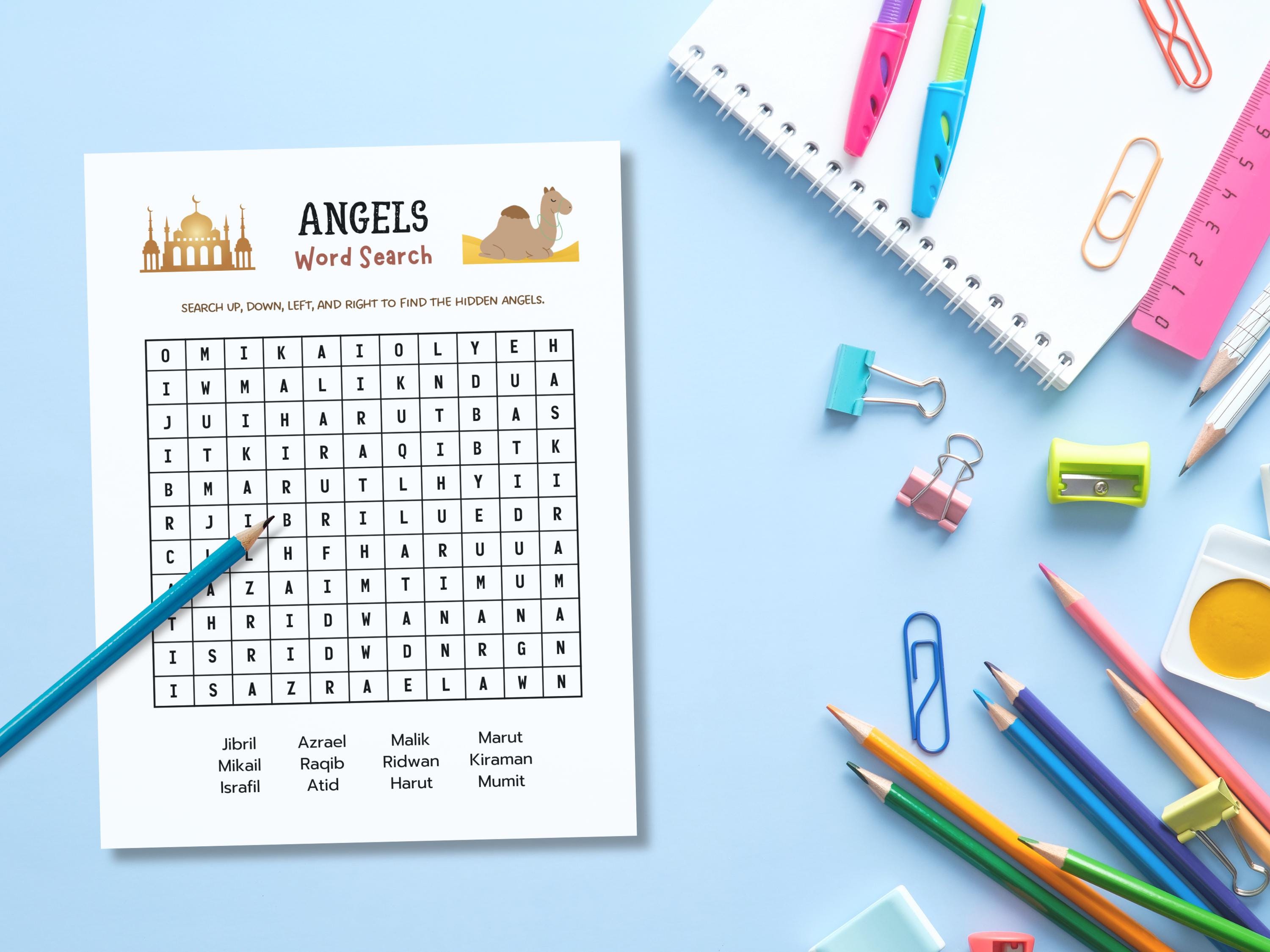 Islamic Word Search Printable Activity for Kids, Educational Games ...