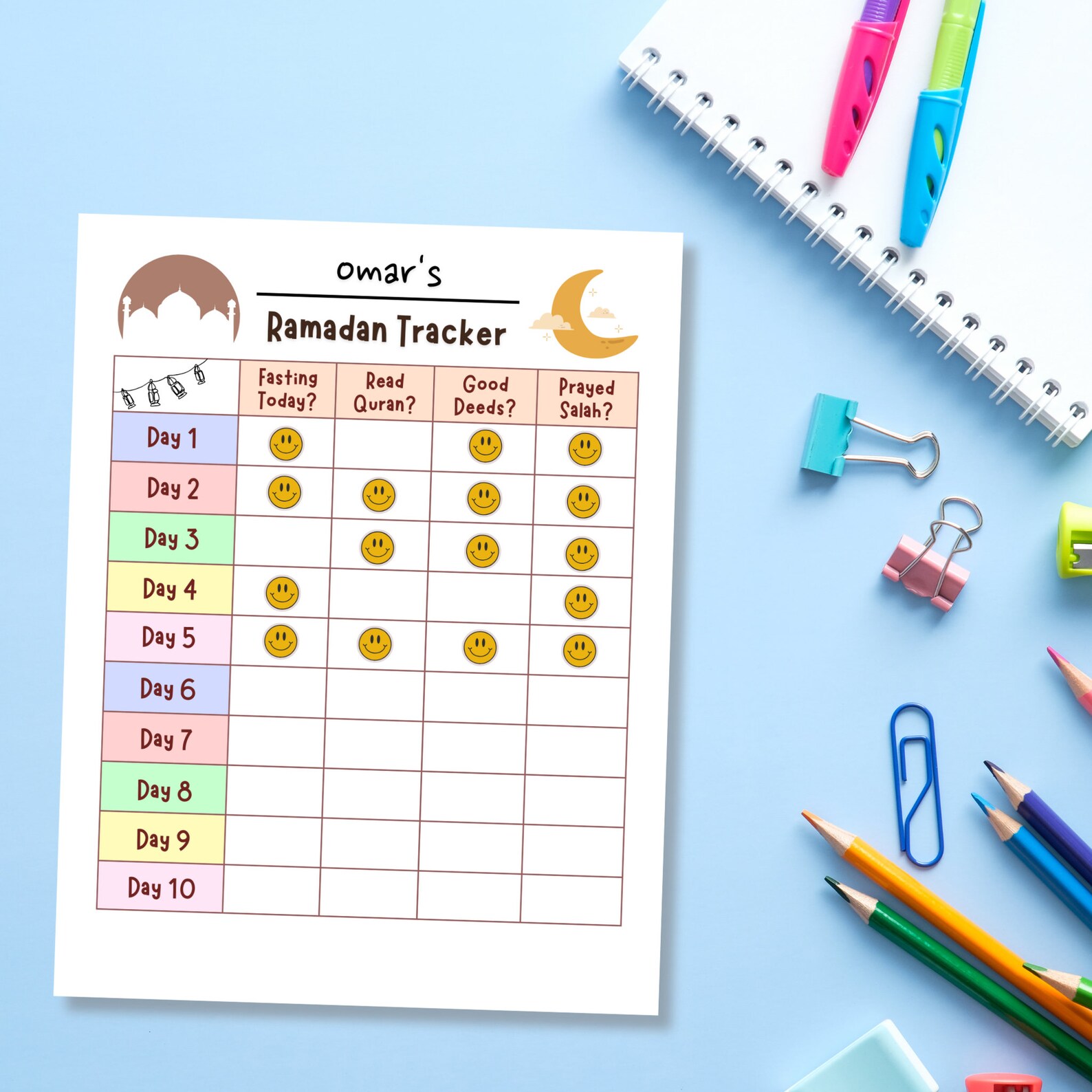 30 Ramadan Good Deeds Cards Printable, Ramadan Advent Cards, Kids ...