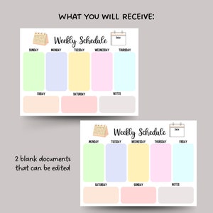 Kids Weekly Planner Printable, Editable Weekly Schedule Kids, Weekly ...