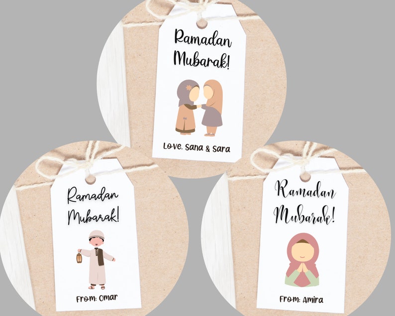Editable Kids Ramadan Mubarak Gift Tags Printable Custom - Etsy