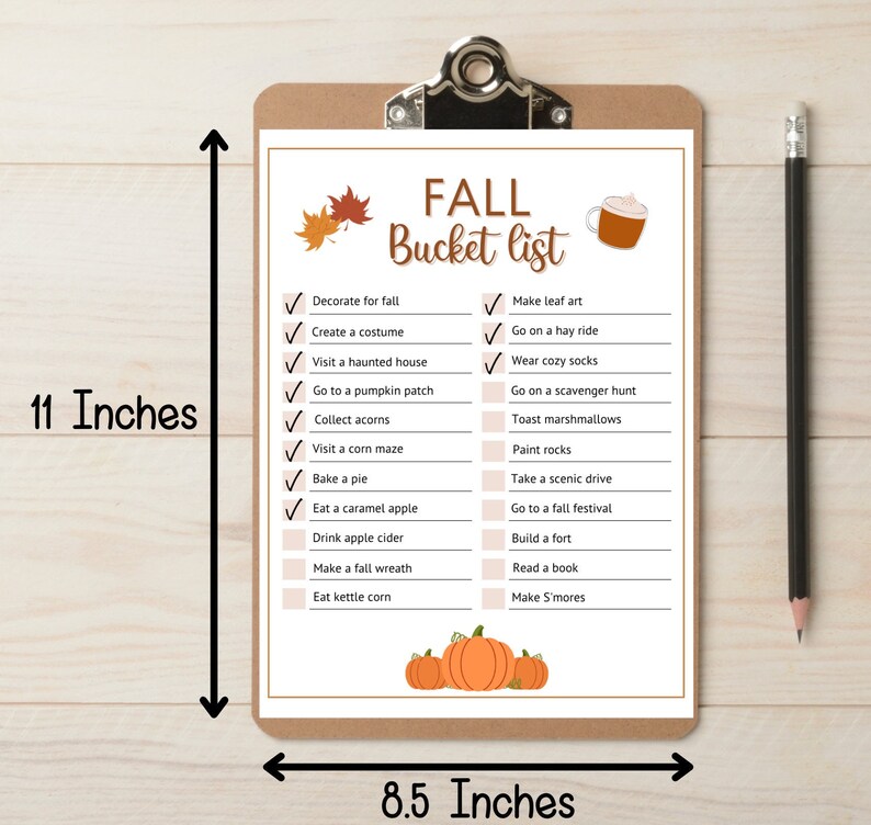 Fall Bucket List Printable Editable Autumn Bucket List Fun - Etsy