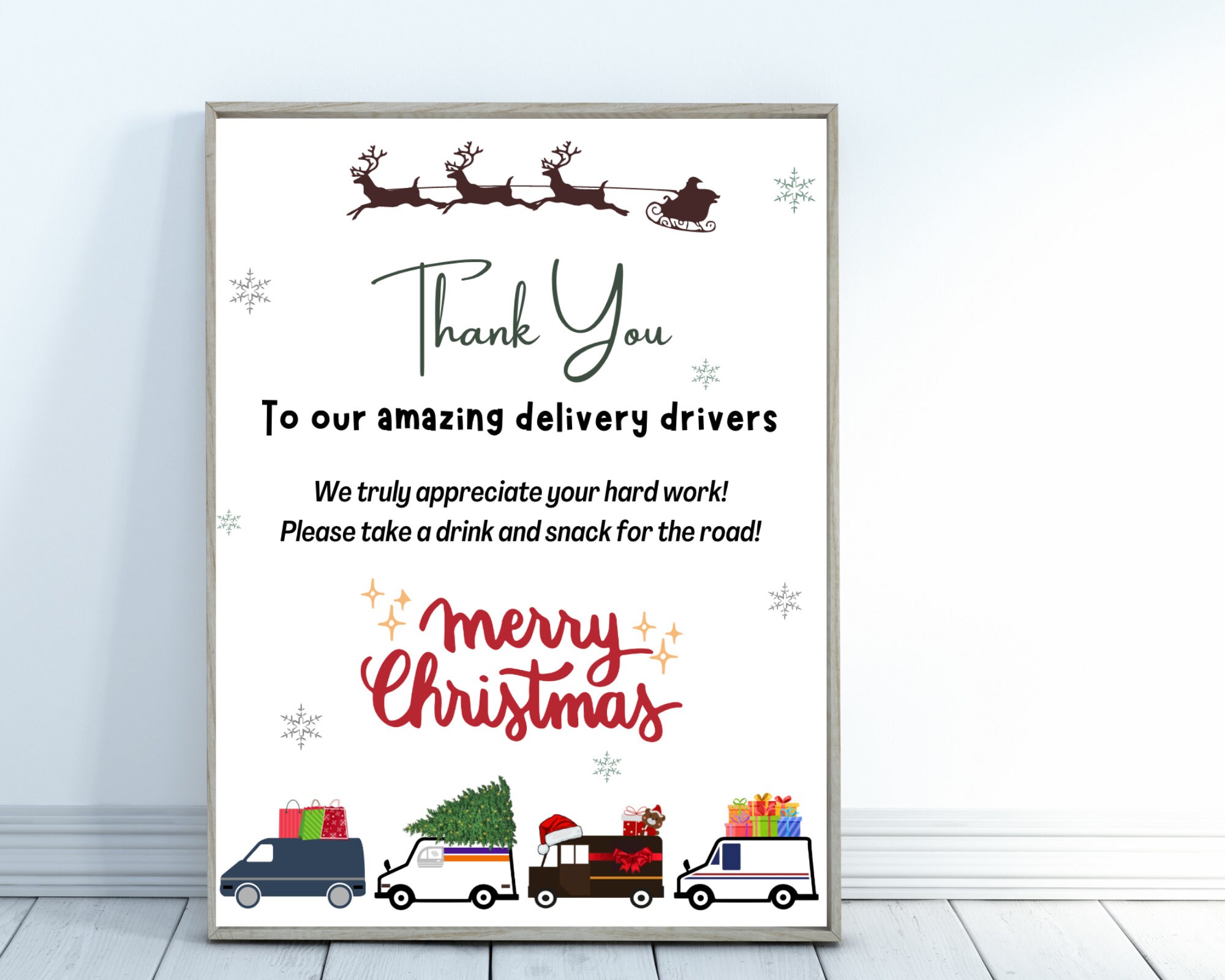 Treat Basket Printable Sign Christmas Delivery Driver - Etsy