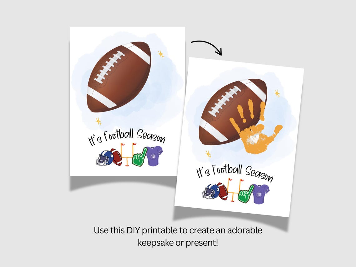 Football Handprint Craft Printable Activity for Kids DIY Sports Wall ...