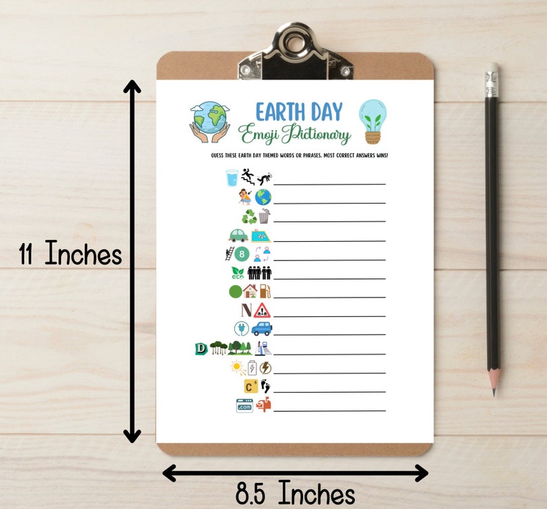 Earth Day Emoji Pictionary Game Printable Party Game for Kids - Etsy UK