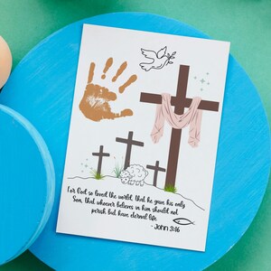 Christian Easter Handprint Craft Printable, Religious Jesus Cross DIY ...