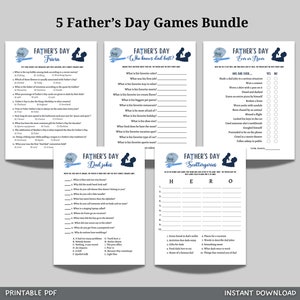 Father's Day Game Bundle Printable, Fathers Day Ideas, Fun Party Game ...