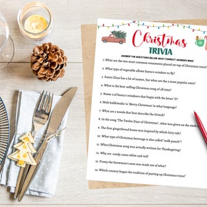 Christmas Trivia Game Printable Fun Holiday Party Game - Etsy