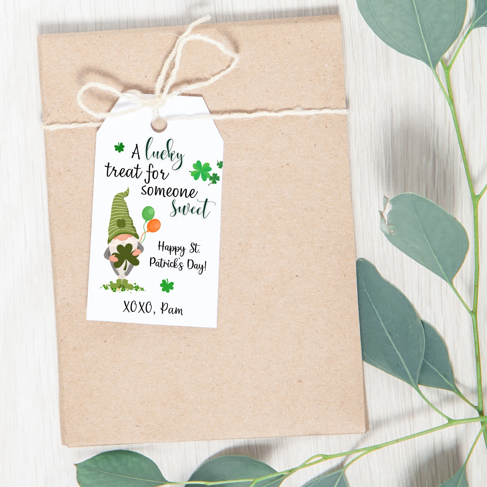 Editable St Patricks Day Gift Tags Printable, Personalized Custom Thank ...