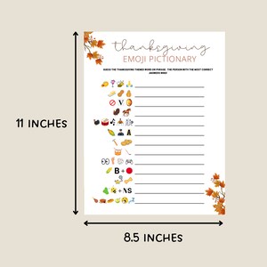 Thanksgiving Emoji Pictionary Game Printable, Fun Thanksgiving Trivia ...