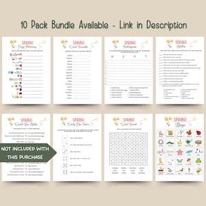 Spring Games Bundle Printable, Spring Activities Adults & Kids, Spring ...