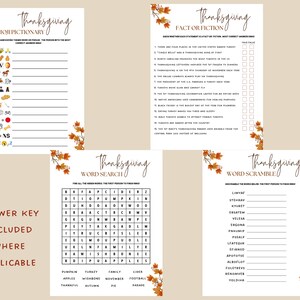 Thanksgiving Games Bundle Printable Fall Holiday Games - Etsy