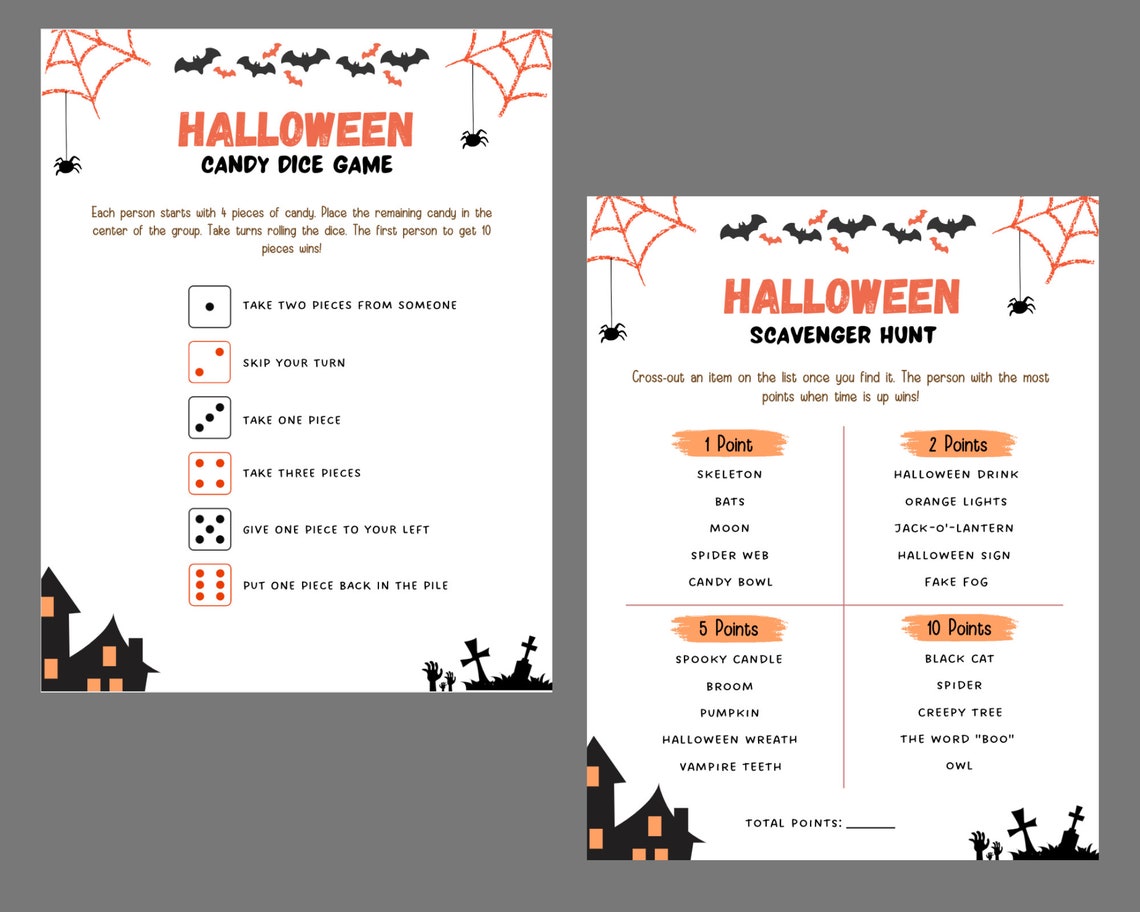 Halloween Games Bundle Kids Printable Halloween Party Games - Etsy