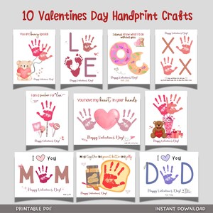 Valentines Day Handprint Craft Printable Holiday Art for Kids Baby ...