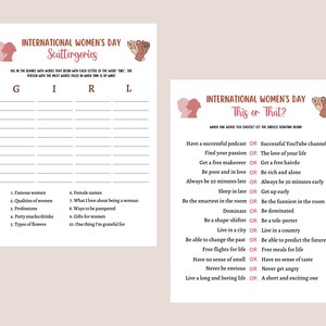 International Womens Day Games Printable Womens History Month - Etsy