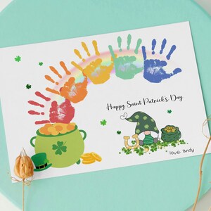 St Patricks Day Handprint Craft Printable, DIY St. Pattys Art Keepsake ...