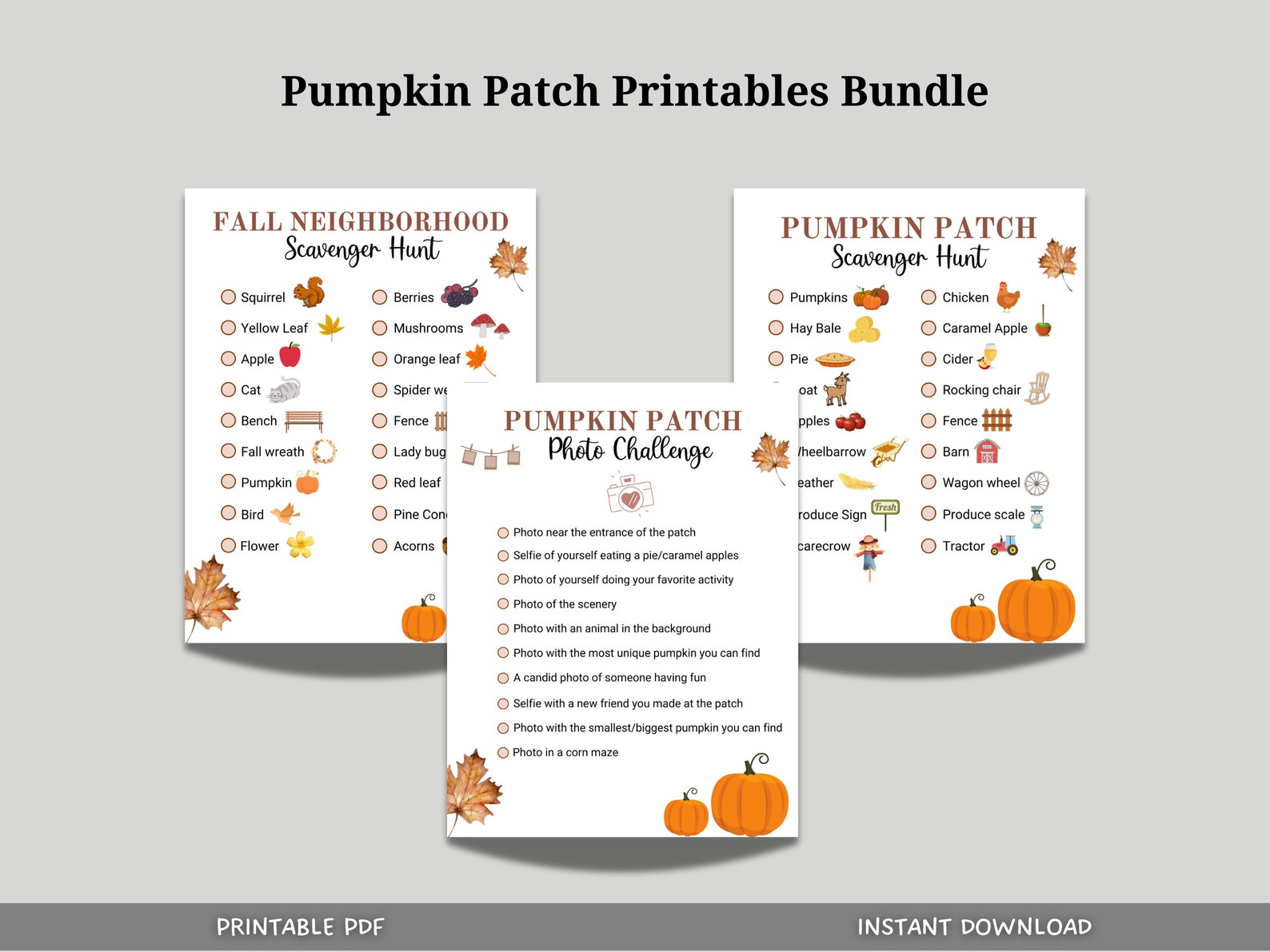 Pumpkin Patch Scavenger Hunt Printable, Fall Neighborhood Scavenger ...