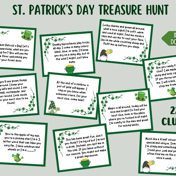 St Patricks Day Scavenger Hunt - Etsy