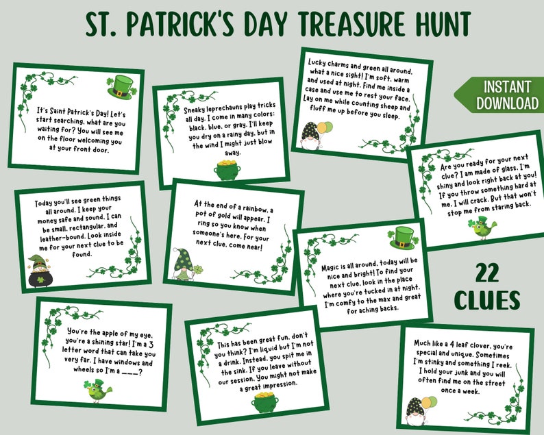 St Patricks Day Scavenger Hunt Printable St. Patrick's - Etsy