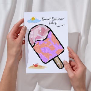 Summer Torn Paper Crafts Printable, DIY Cut and Paste Shredded Pieces ...