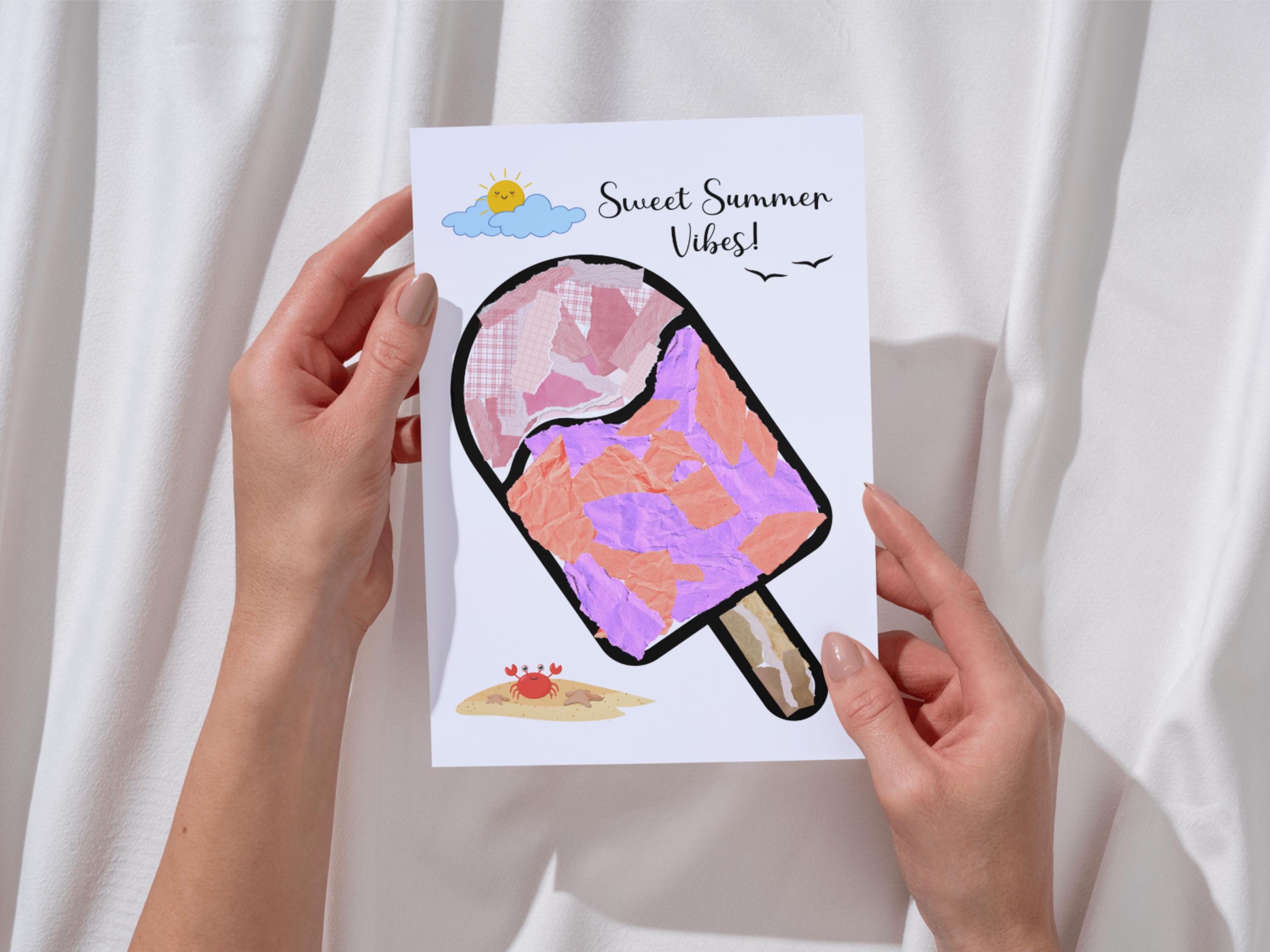 Summer Torn Paper Crafts Printable, DIY Cut and Paste Shredded Pieces ...