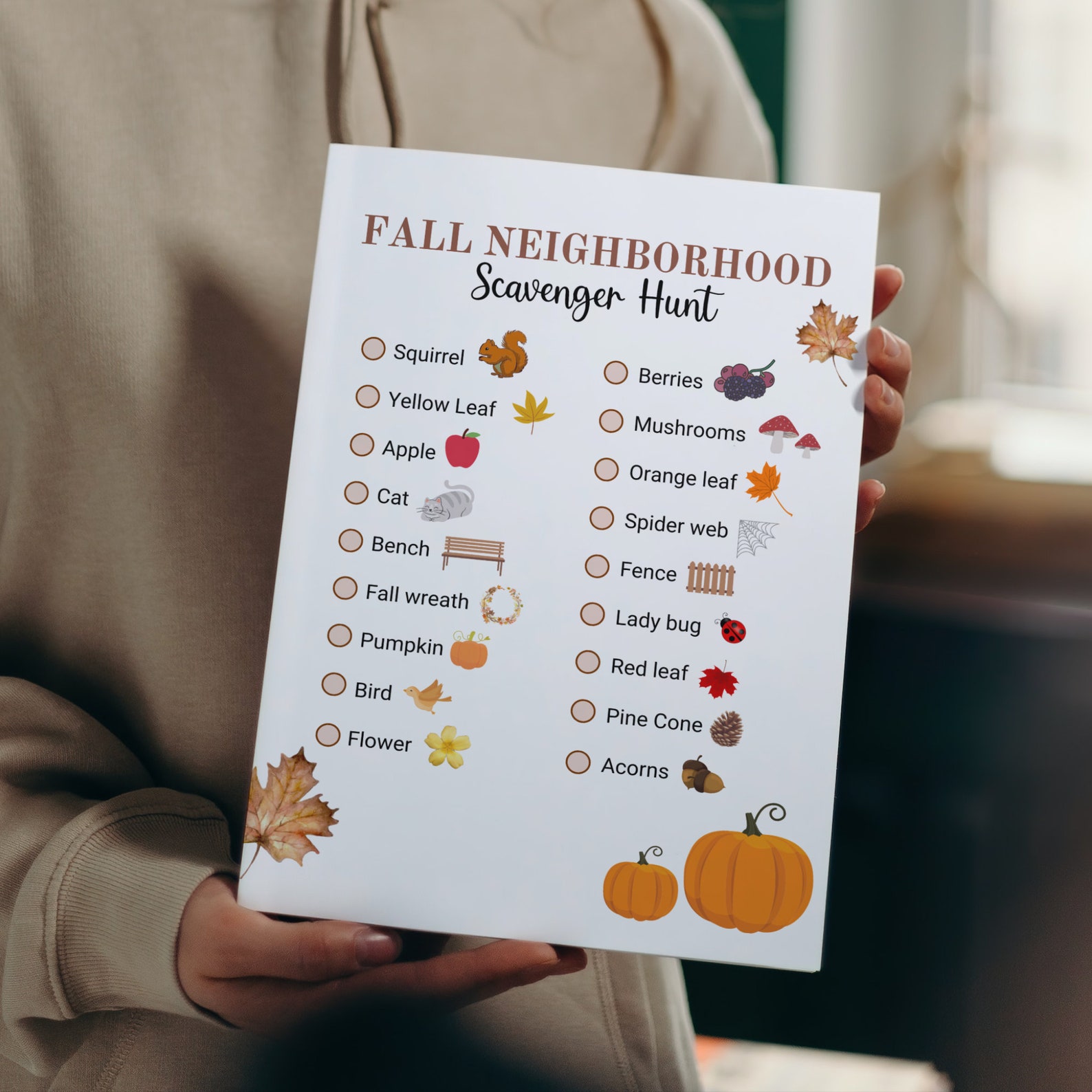 Pumpkin Patch Scavenger Hunt Printable, Fall Neighborhood Scavenger ...