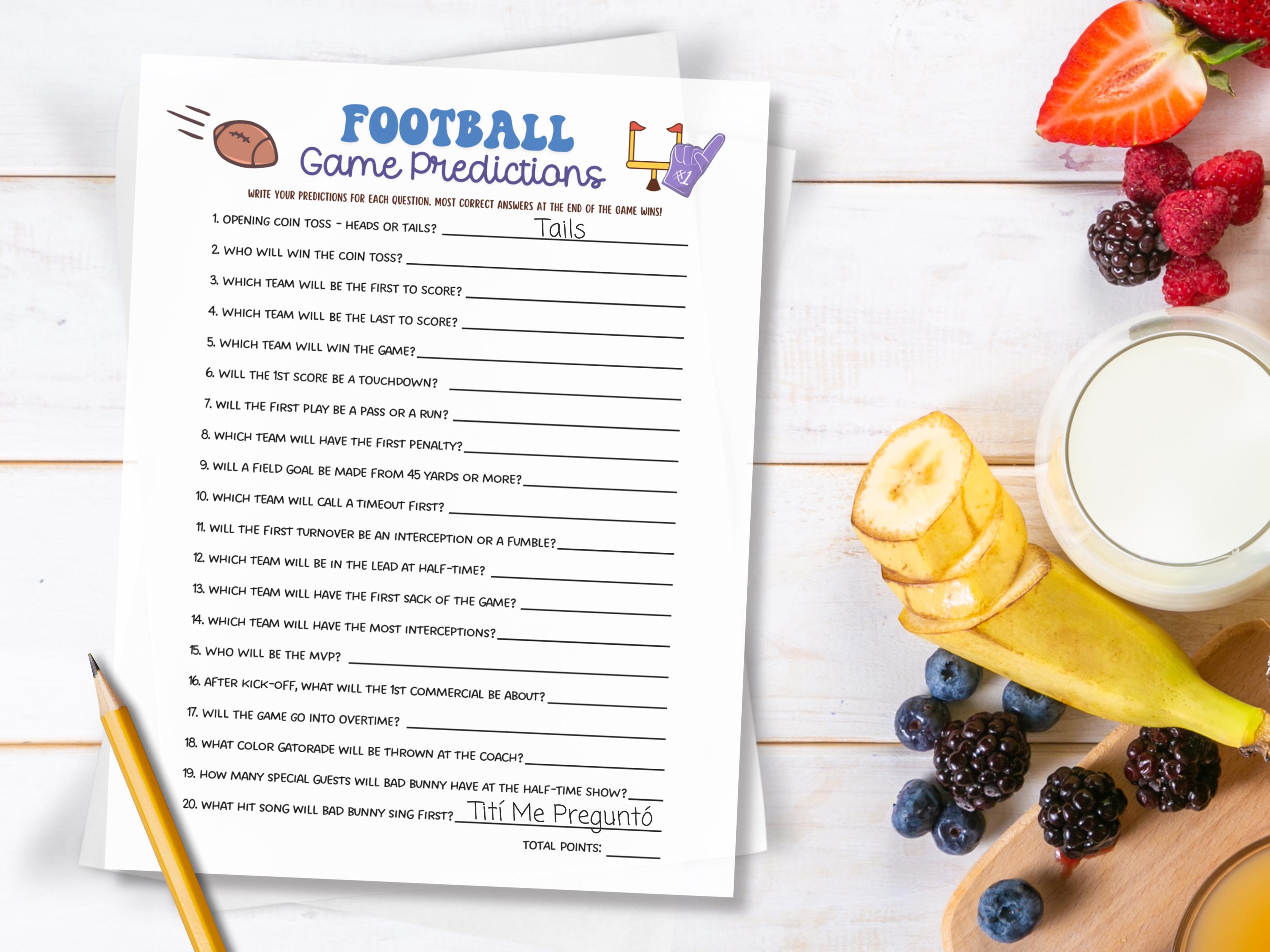 Football Party Games Bundle Printable, the Big Game Activity for Kids ...