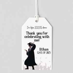 Custom Graduation Thank You Tags, Personalized Graduation Party Favor ...