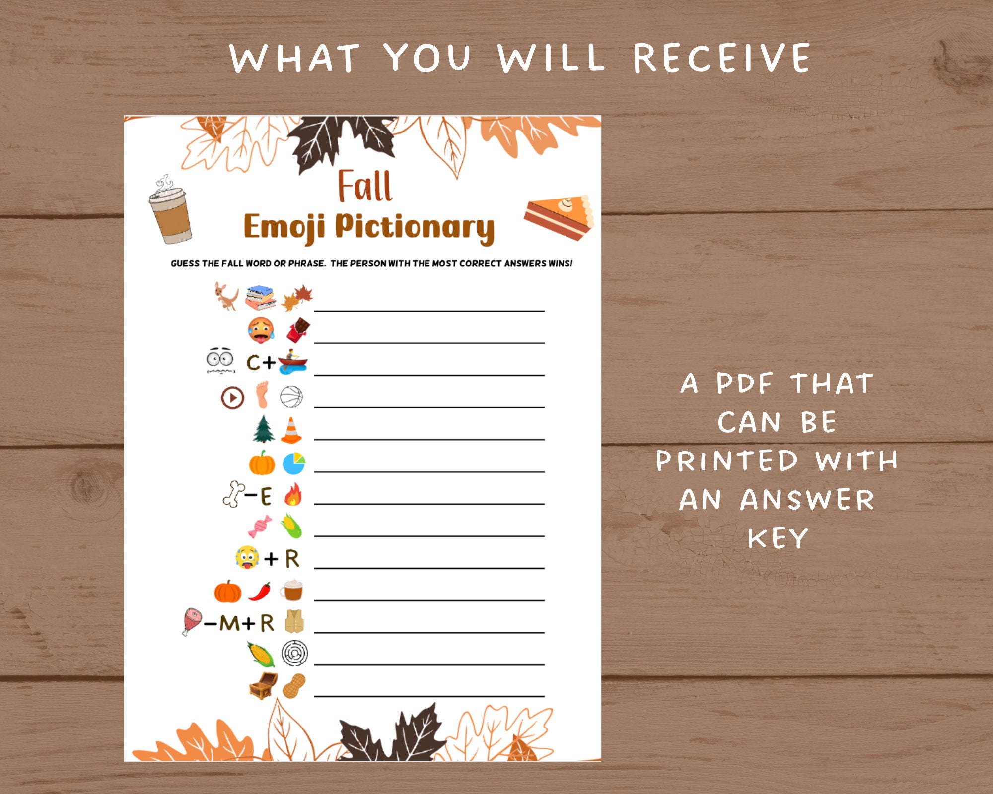 Fall Emoji Pictionary Game Printable Fun Autumn Games Emoji - Etsy UK