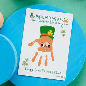 St Patricks Day Leprechaun Handprint Craft Printable, DIY Art for Kids ...