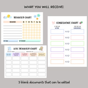 Behavior Consequence Chart Editable, Kids ABC Behavior Chart Printable ...