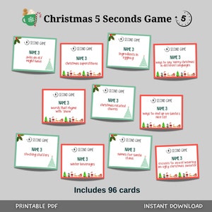 Christmas 5 Second Game Printable, Christmas Party Game Adults Kids ...