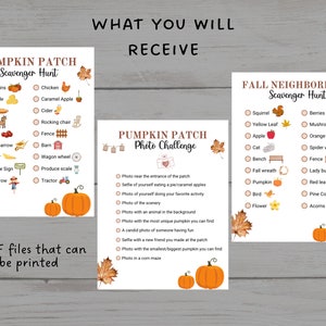 Pumpkin Patch Scavenger Hunt Printable Fall Neighborhood - Etsy