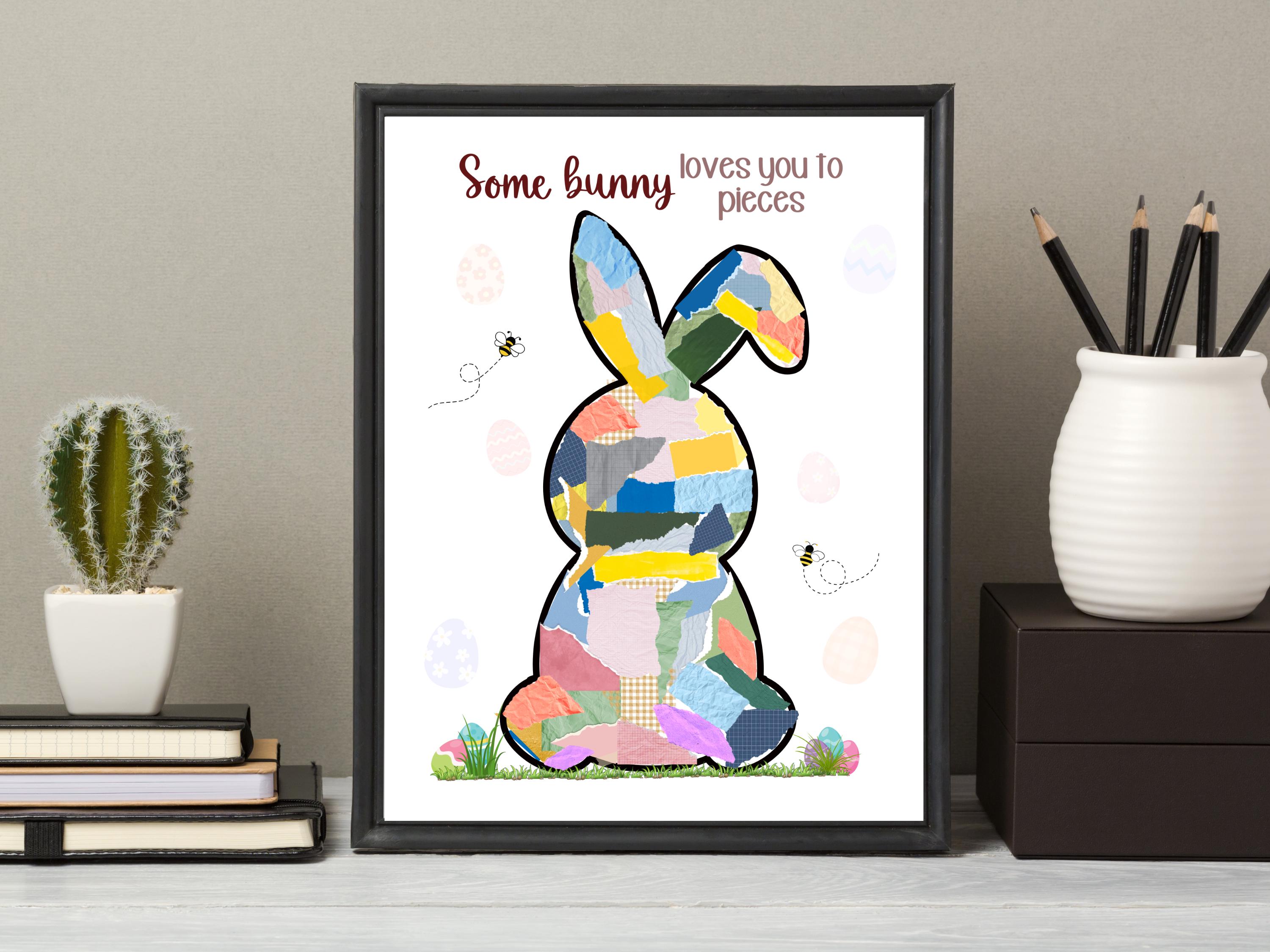 Easter Bunny Crafts for Kids Printable DIY Torn Paper Art Activity ...