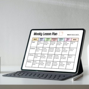 Weekly Lesson Plan Printable, Editable Weekly School Schedule, Simple ...