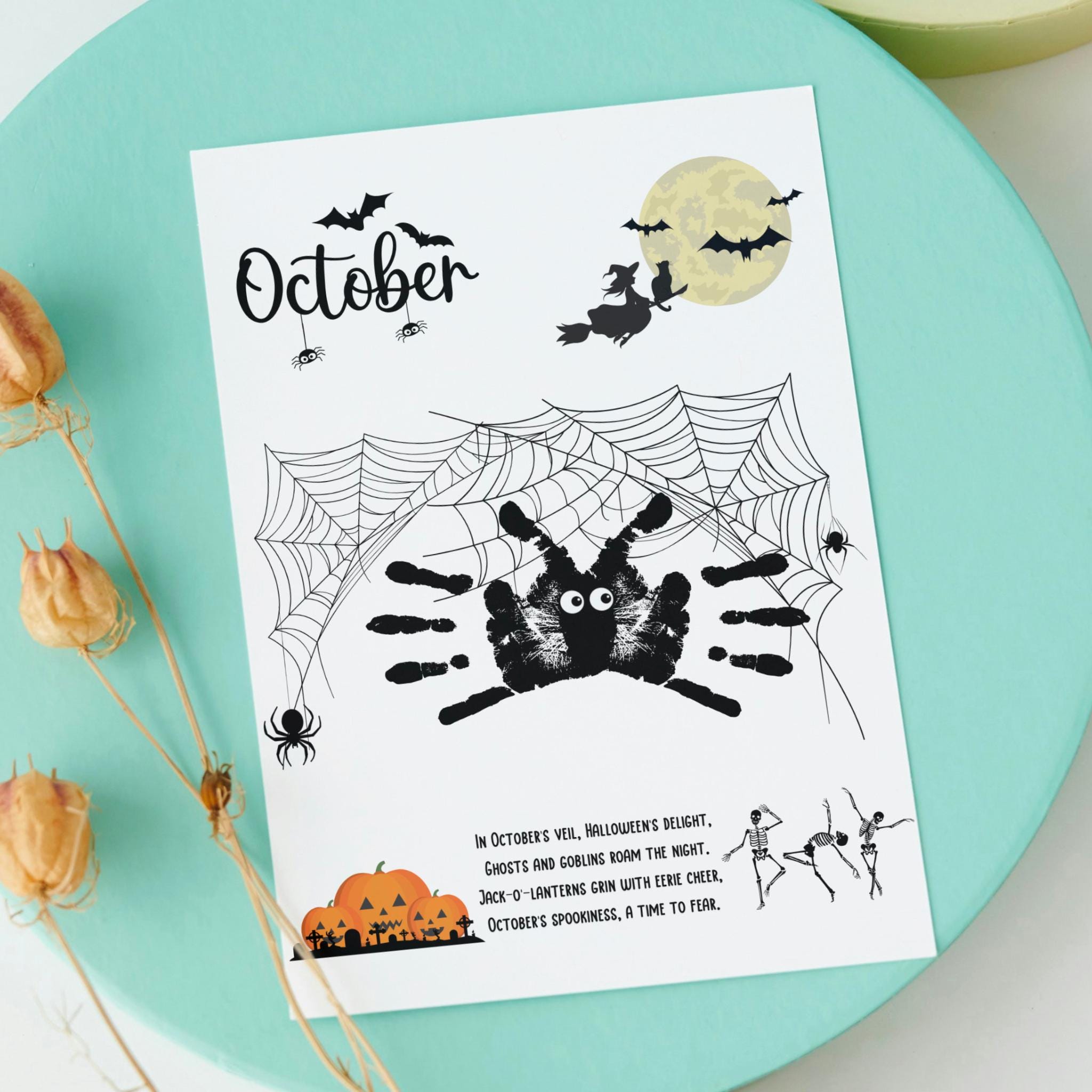 October Handprint Footprint Crafts Printable, DIY Art Kids Preschool ...
