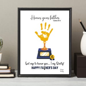Father's Day Bible Craft Kids Printable, DIY Handprint Religious Art ...