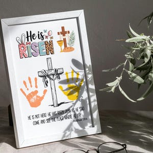Jesus is Risen Christian Easter Handprint Craft Printable Resurrection ...
