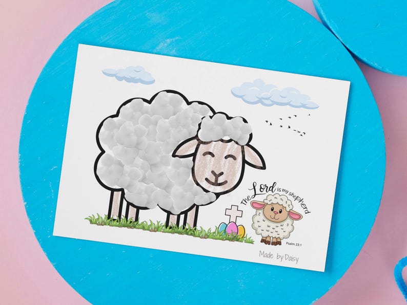 Easter Sheep Lamb Craft Printable Template, DIY Art Religious Keepsake ...