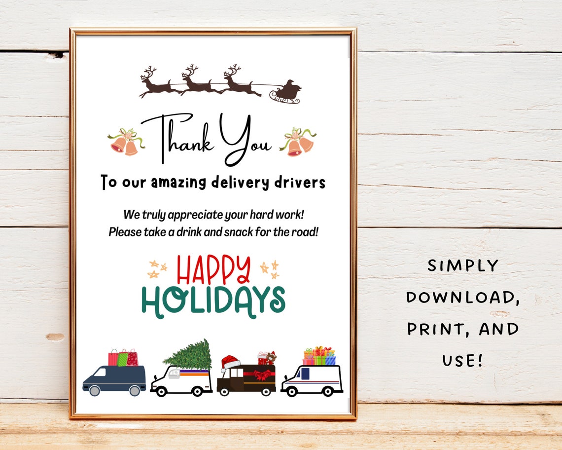Delivery Driver Appreciation Sign Delivery Driver Thank You - Etsy