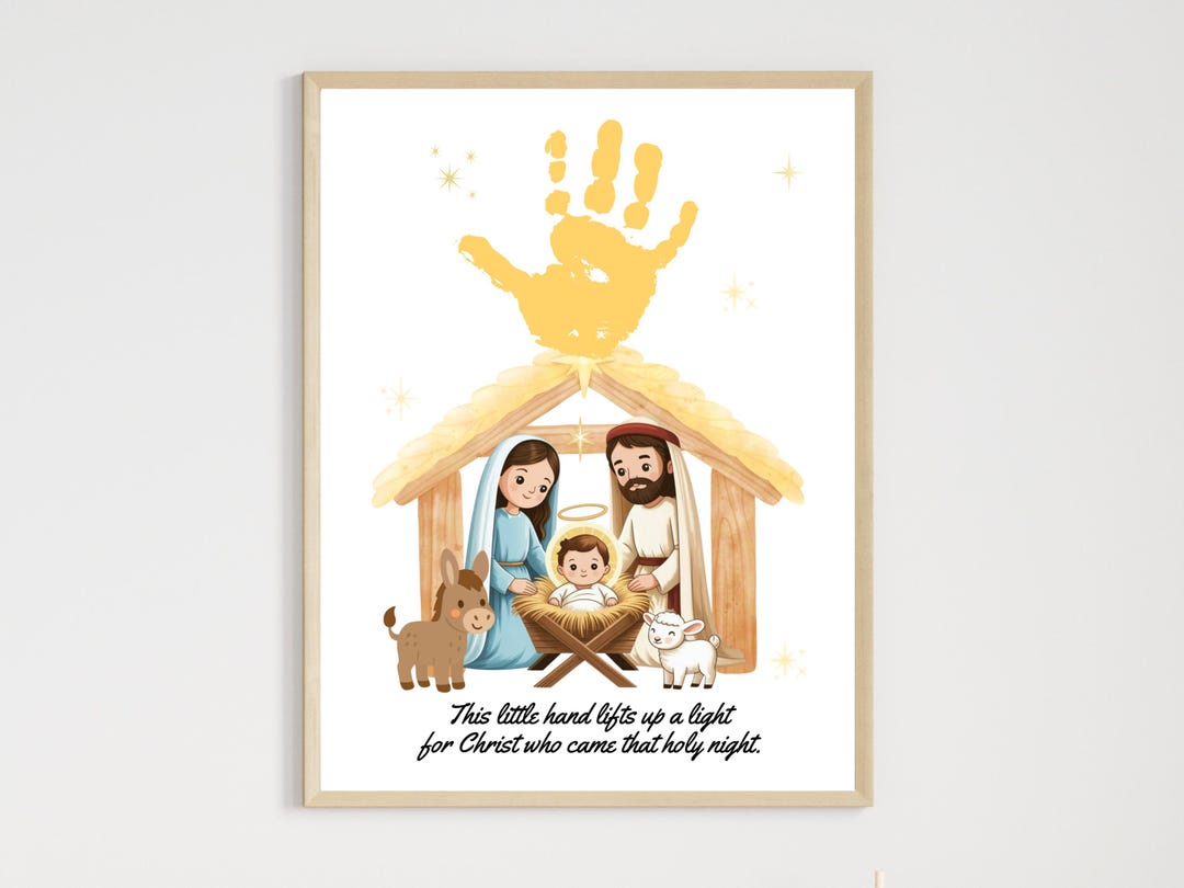 Nativity Handprint Craft Printable, DIY Jesus Christmas Art for Kids ...