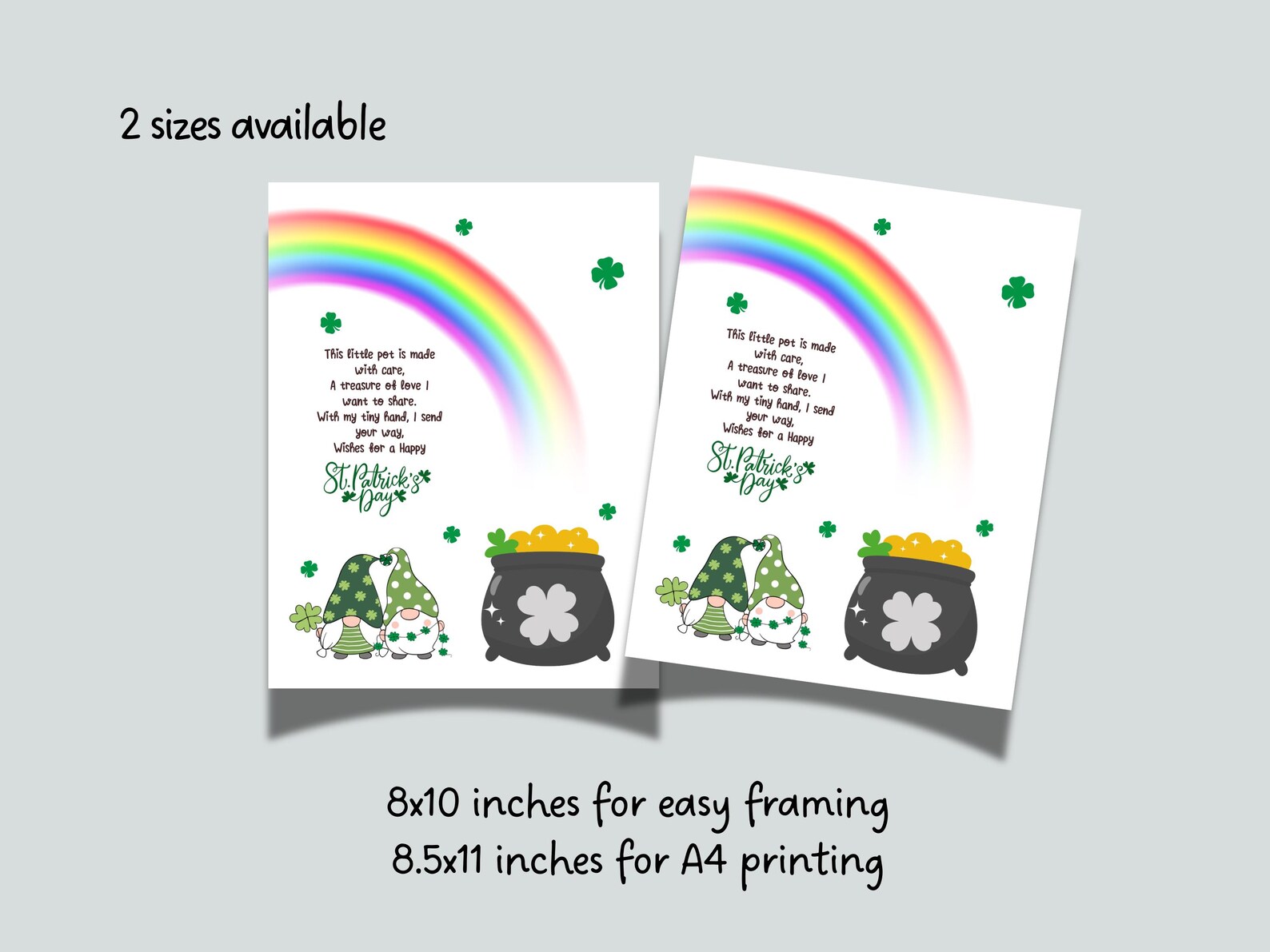 St Patricks Day Pot of Gold Poem Handprint Craft Printable, DIY Art ...