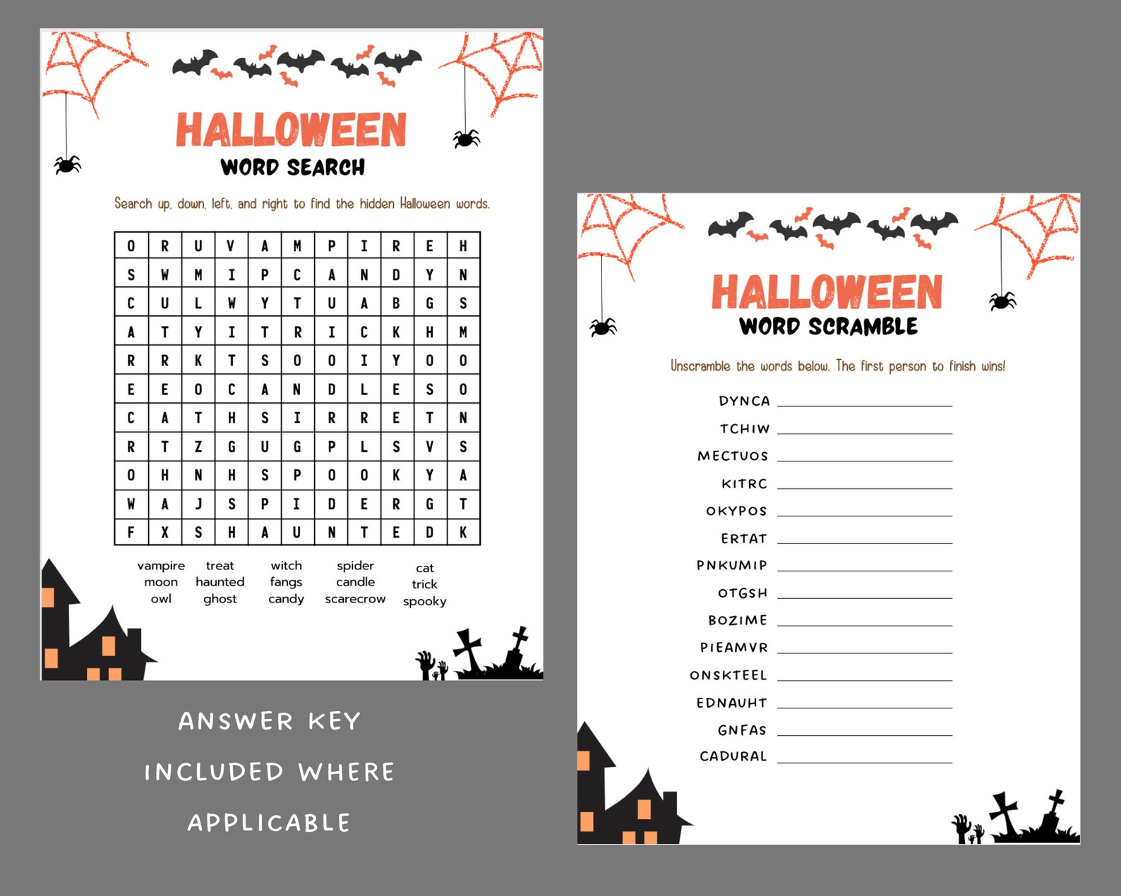 Halloween Games Bundle Kids Printable Halloween Party Games - Etsy
