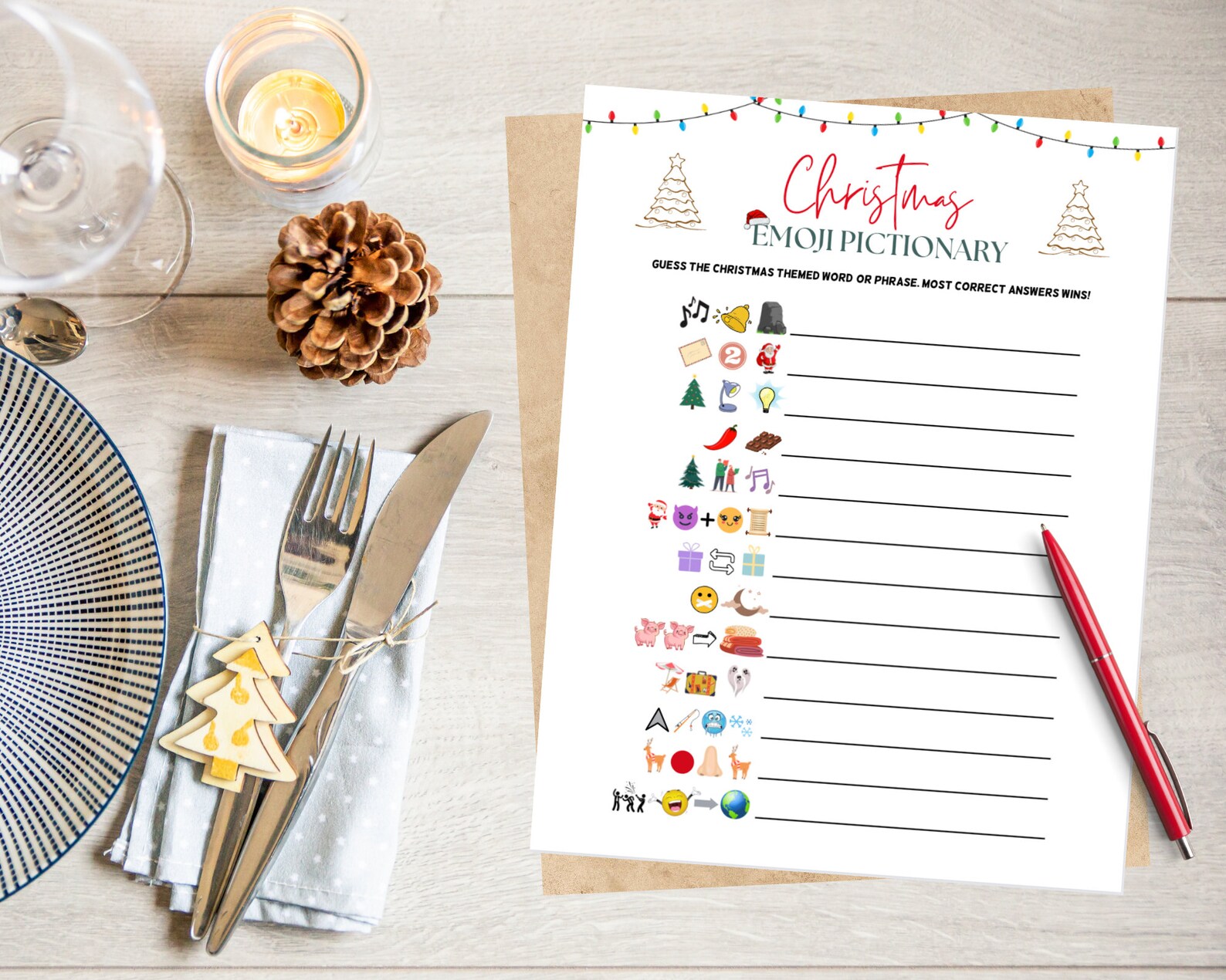 Christmas Emoji Pictionary Printable Christmas Phrases Emoji - Etsy